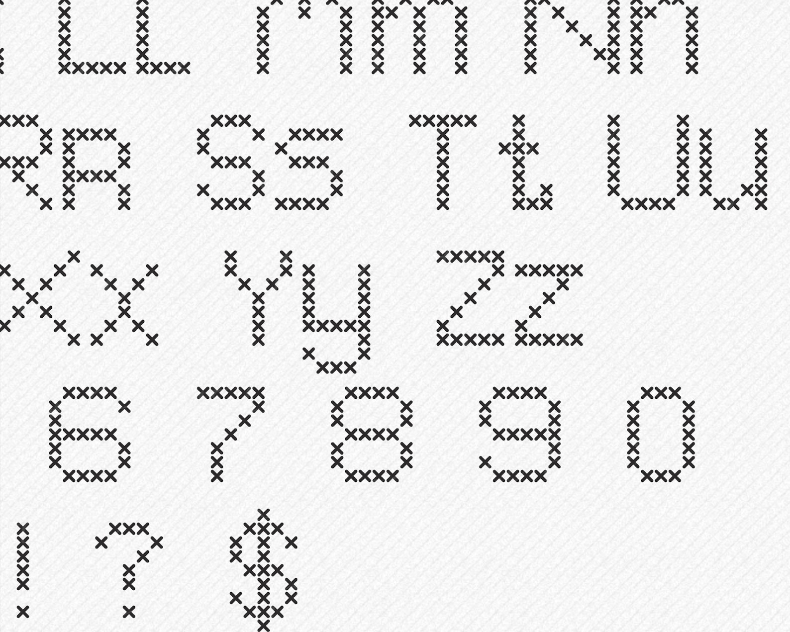 Stitching Font SVG TTF OTF | Cross Stitch Alphabet, Cross Stitch ...