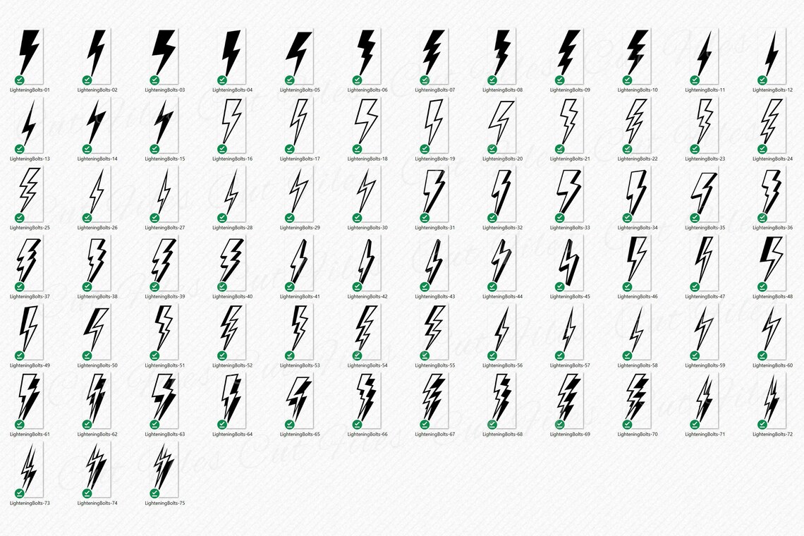 Flash SVG 75 Lightening Bolts SVG Thunder Cutting and - Etsy