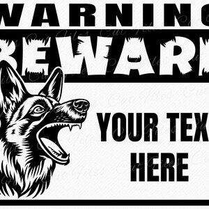 Beware of the Dog Sign SVG Angry German Shepherd Head Logo Barking ...