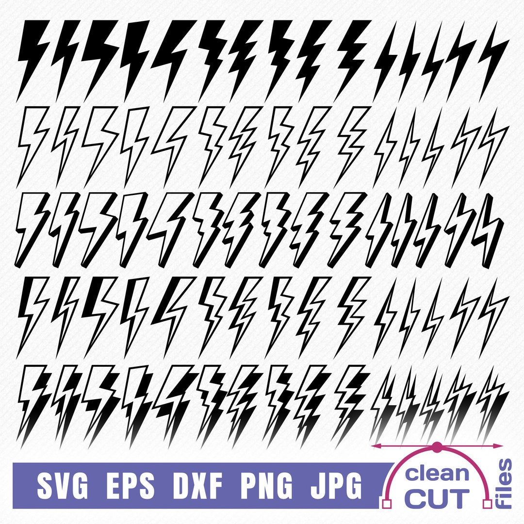 Flash SVG | 75 Lightening Bolts SVG | Thunder Cutting and Clipart Files ...