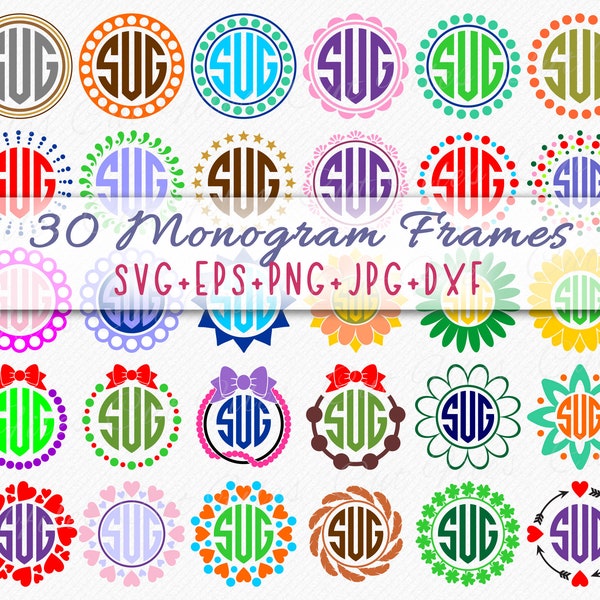 Circle Monograms - Etsy