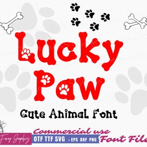 Pet Paw Font TTF OTF SVG, Dog Font Cat Letters, Paw Letters, System ...