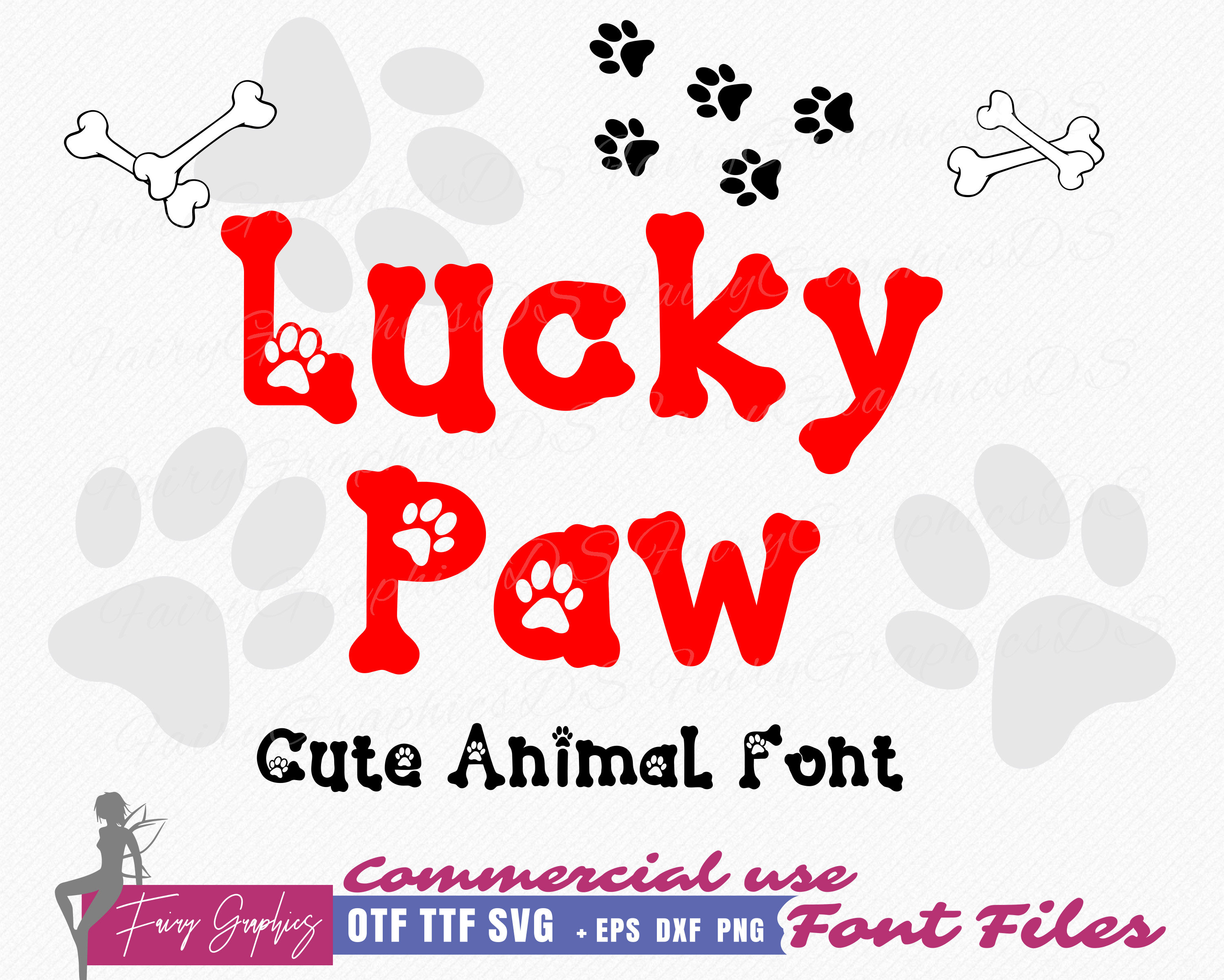 Pet Paw Font TTF OTF SVG Dog Font Cat Letters Paw Letters - Etsy