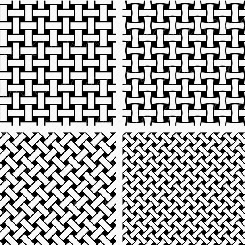 Basket Weave SVG Bundle, Black and White Seamless Basket Weave Patterns ...