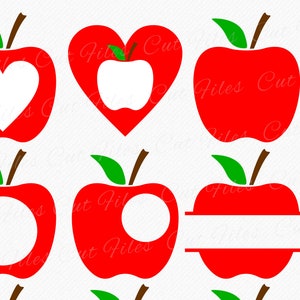 Apple SVG Bundle, Apple Monogram Name Frame SVG, Apple Rainbow SVG ...