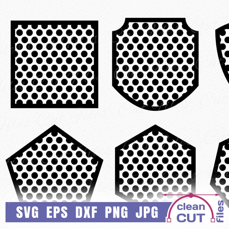 Polka Dot Shapes SVG Cutting and Clipart Digital Download, Polka Heart ...