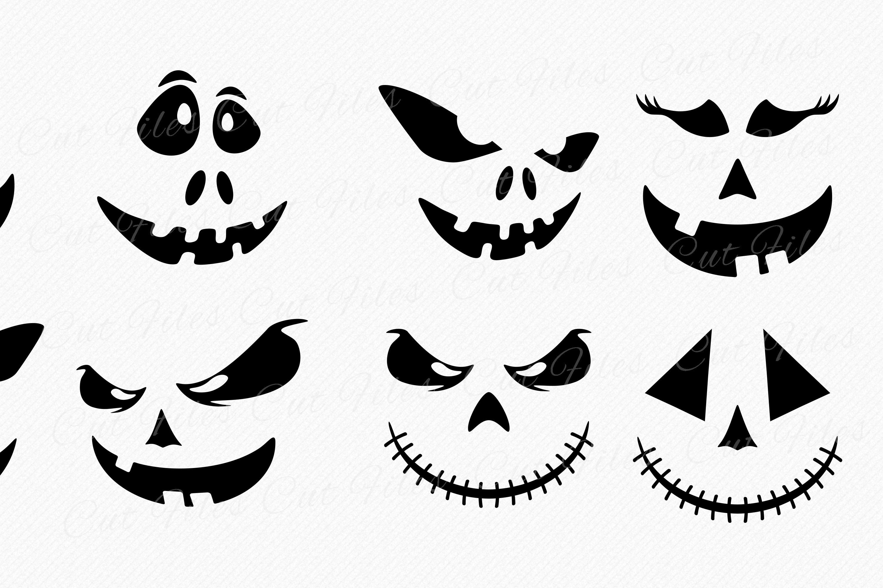 Pumpkin Faces SVG Bundle, Halloween SVG Bundle, Cut and Clipart Vector ...