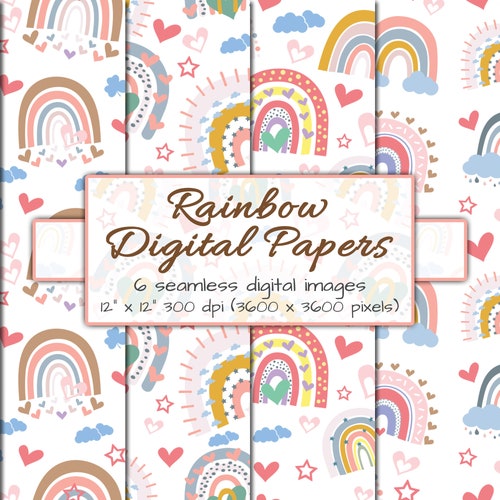 Cotton Candy Sparkle Digital Paper Seamless Rainbow Pastel - Etsy