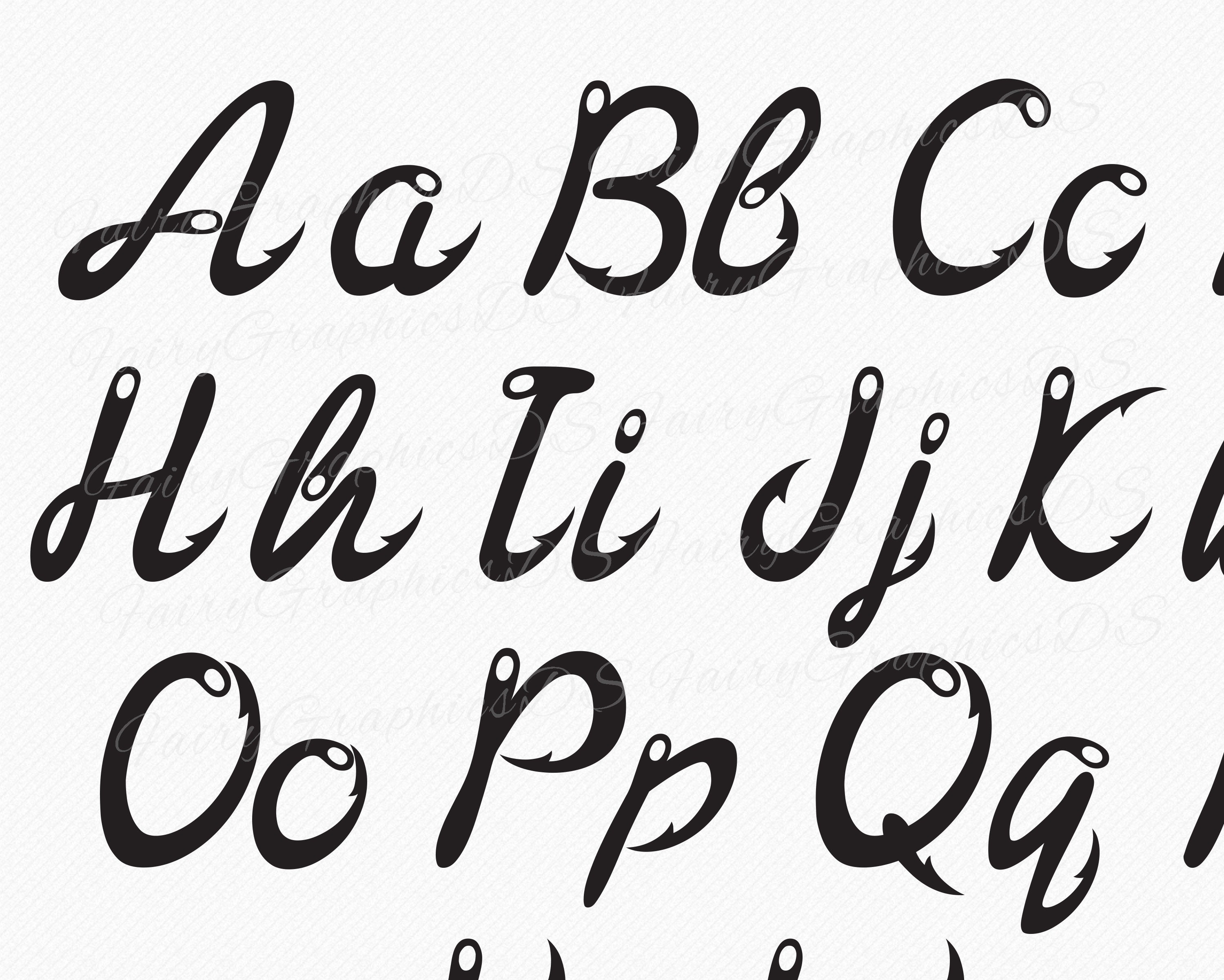 Fish Hook Fishing Font TTF OTF SVG, Fish Hooks Letters, Installable ...