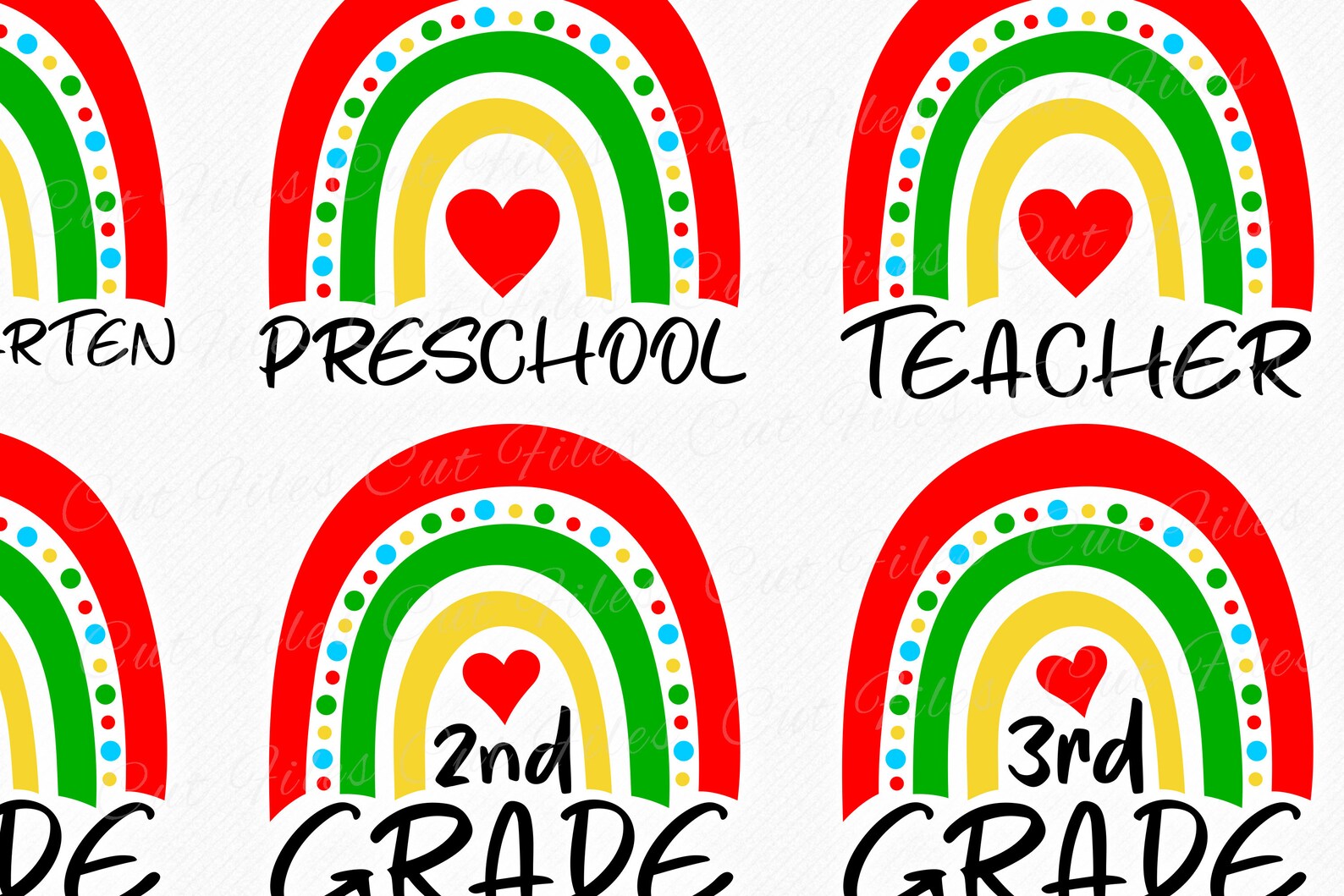 Back to School Rainbow SVG Bundle Rainbow Grades Shirt - Etsy