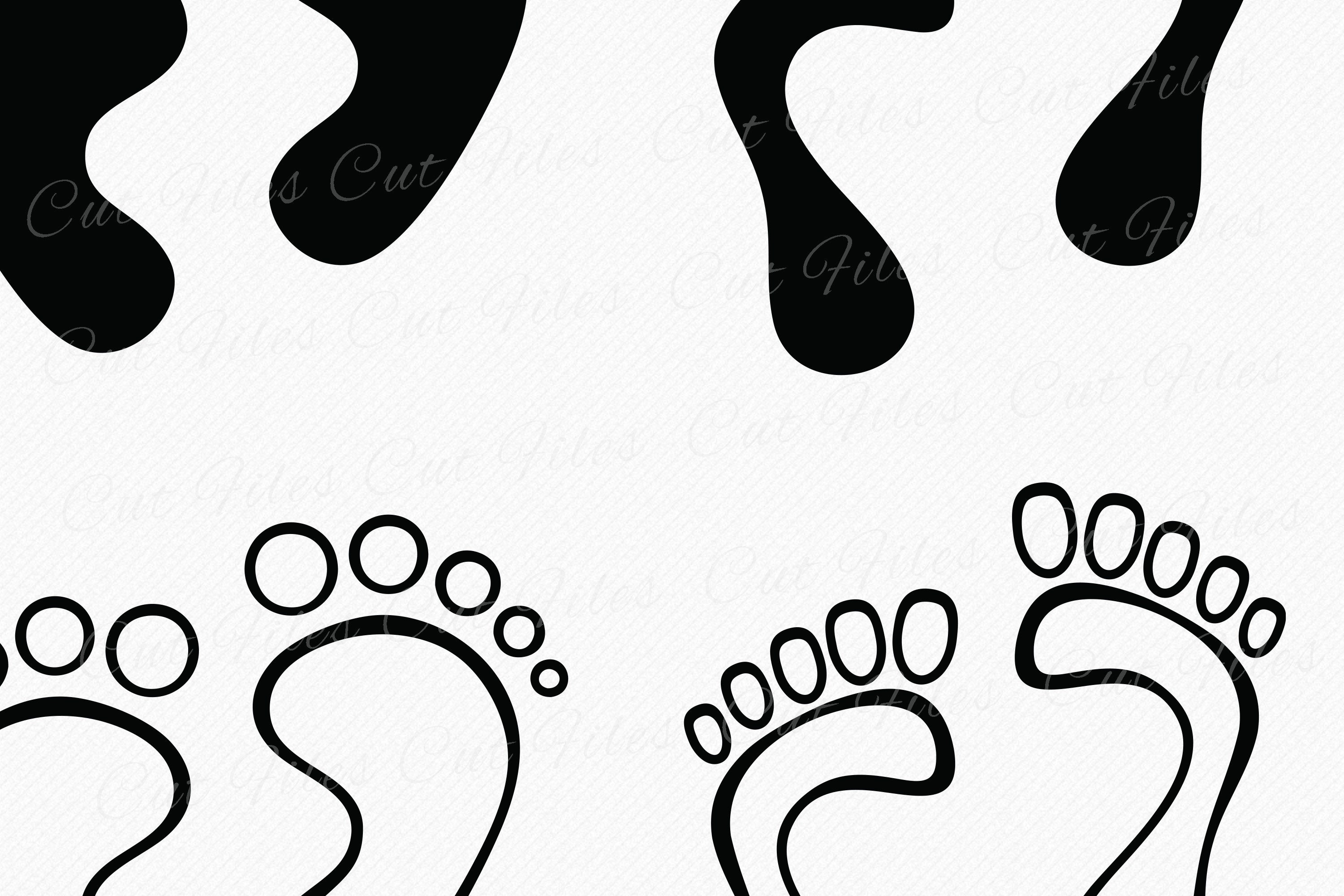 Footprint SVG Clipart Cut Files Commercial Use Svg - Etsy