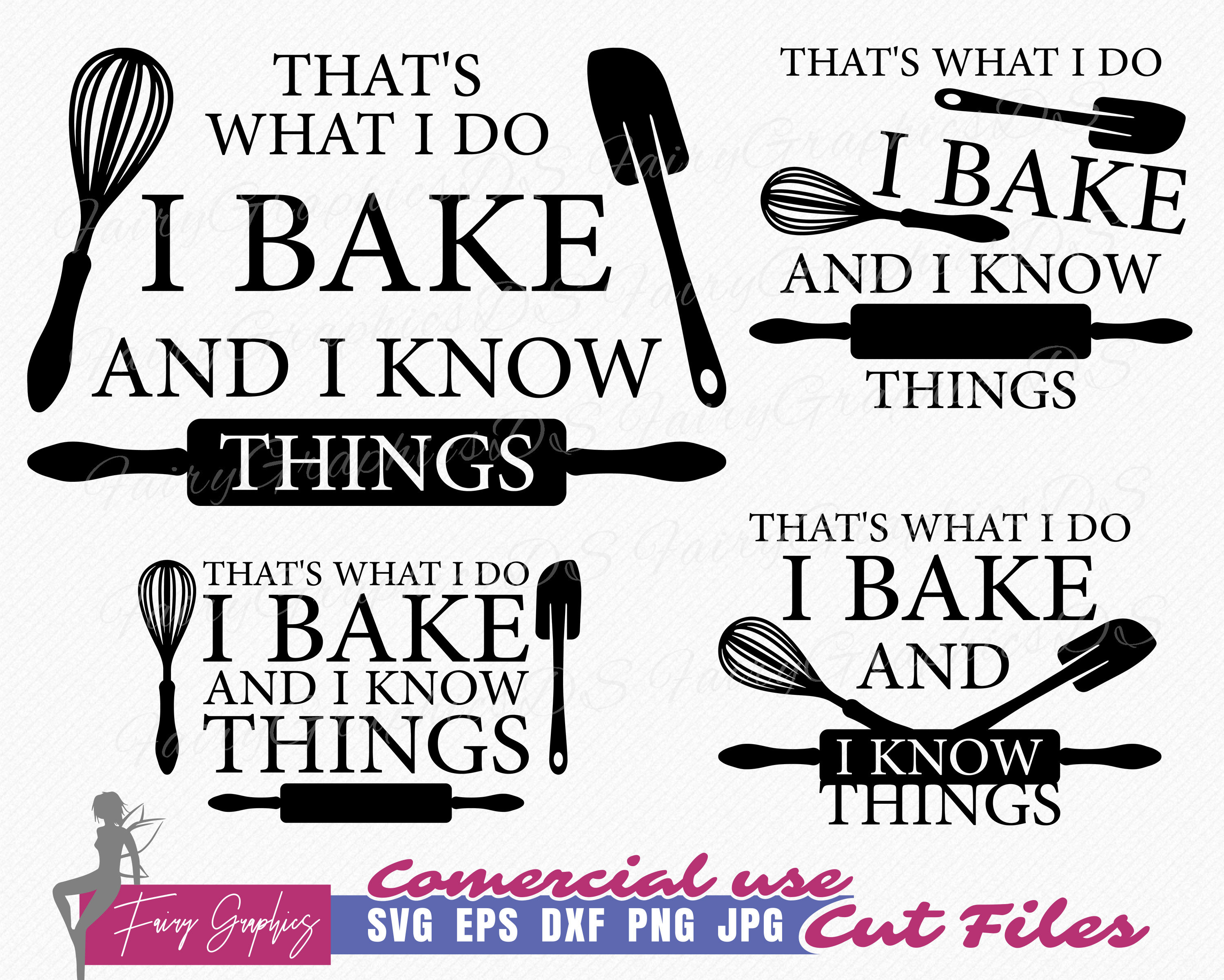 I Bake and I Know Things SVG T-shirt Designs 4 Cool Baking - Etsy