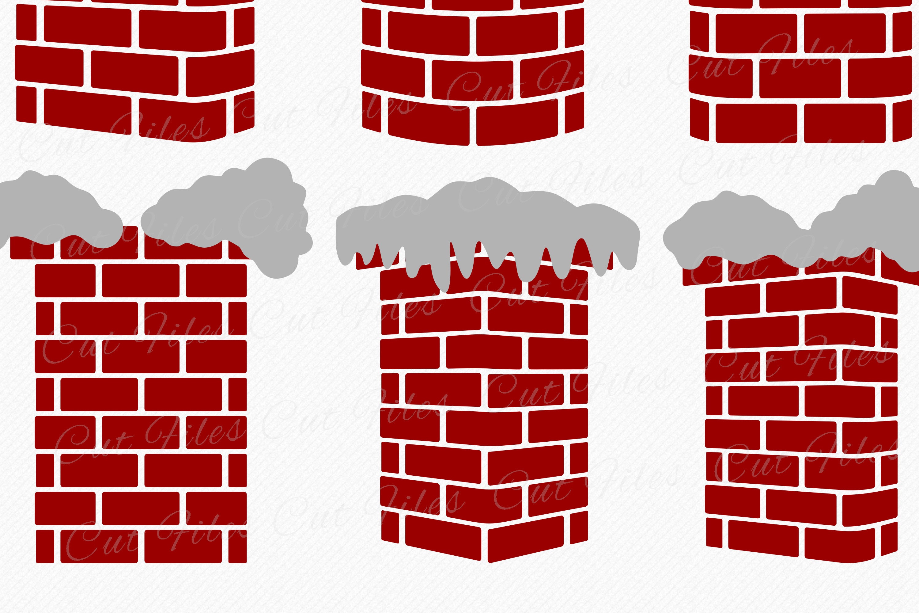 Christmas Chimney SVG Vector Bundle, Cutting and Clipart Files - Etsy