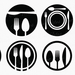 Restaurant Logo SVG Bundle Plate Fork Spoon Knife Cut and Clipart Png ...