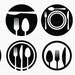 Restaurant Logo SVG Bundle Plate Fork Spoon Knife Cut and Clipart Png ...