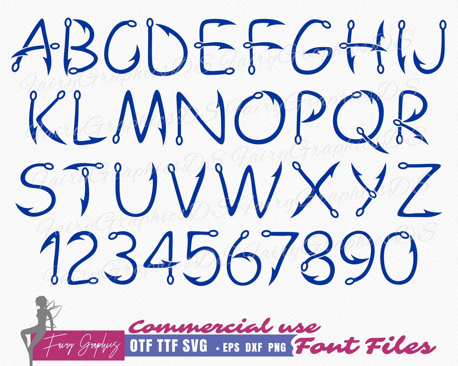 Fishing Font TTF OTF SVG Installable Fishing Font Hook Font - Etsy