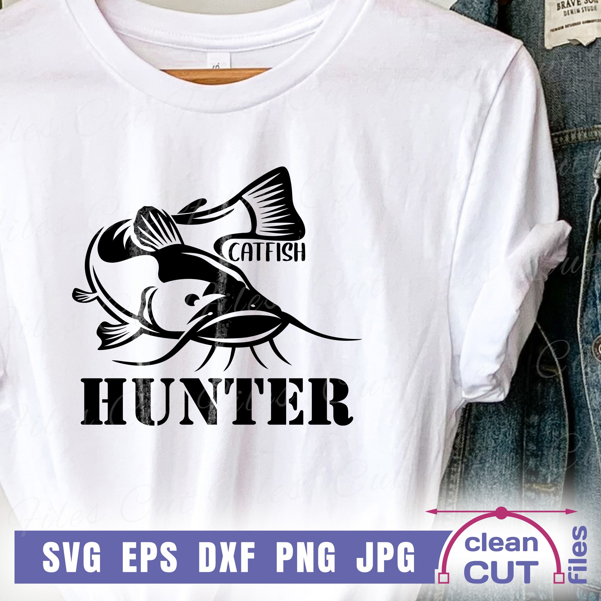 Catfish Hunter SVG Cutting Files, Fishing Stencil, Car Decal Catfish ...