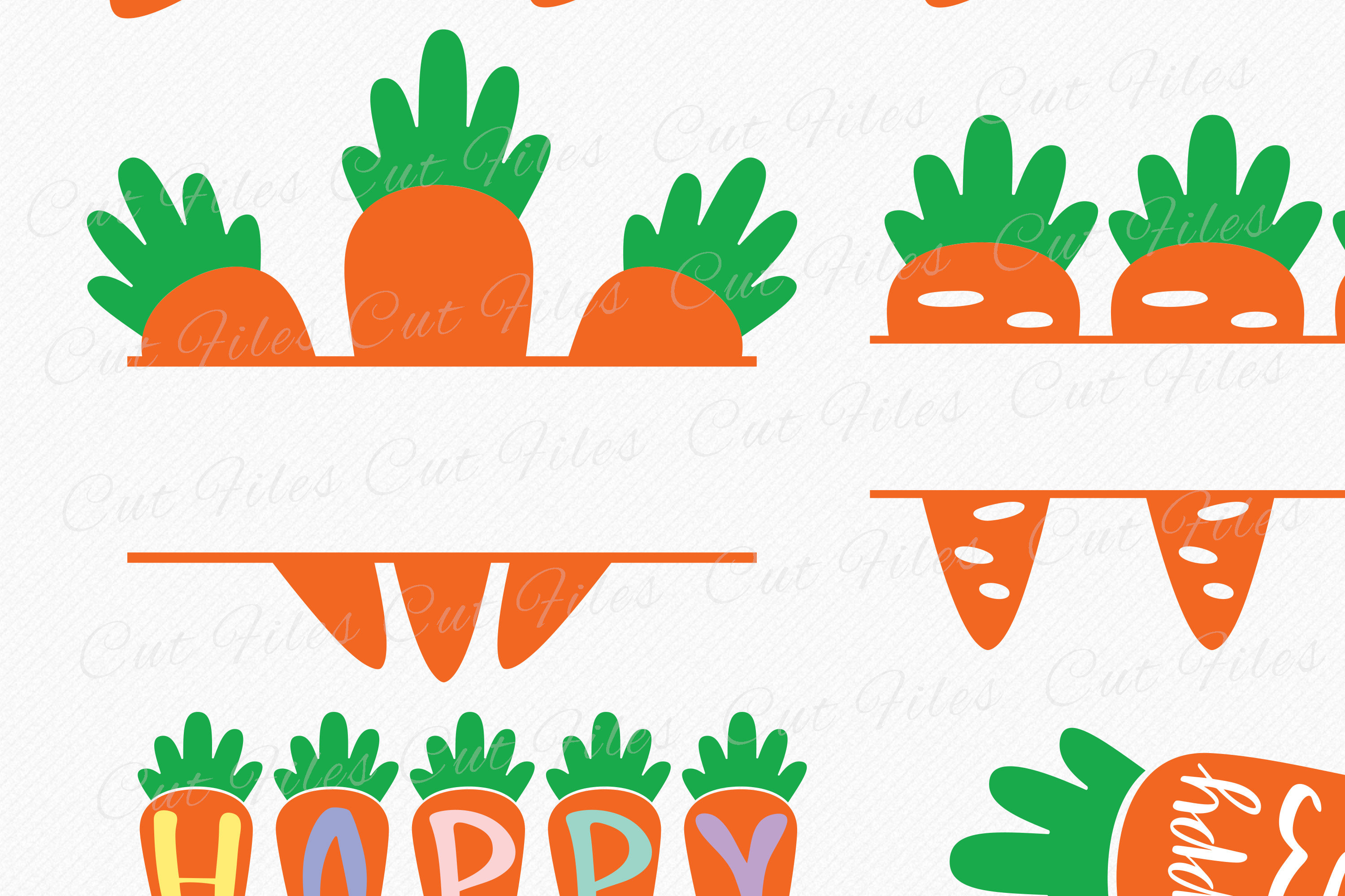 Easter Carrot SVG Bundle, Carrot Frame SVG, Happy Easter Svg, Easter ...