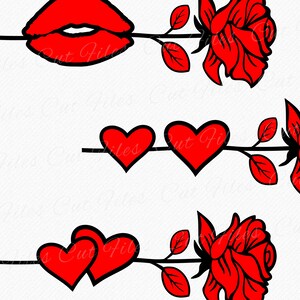 Rose With Text SVG Bundle, Valentines Day SVG Designs - Etsy