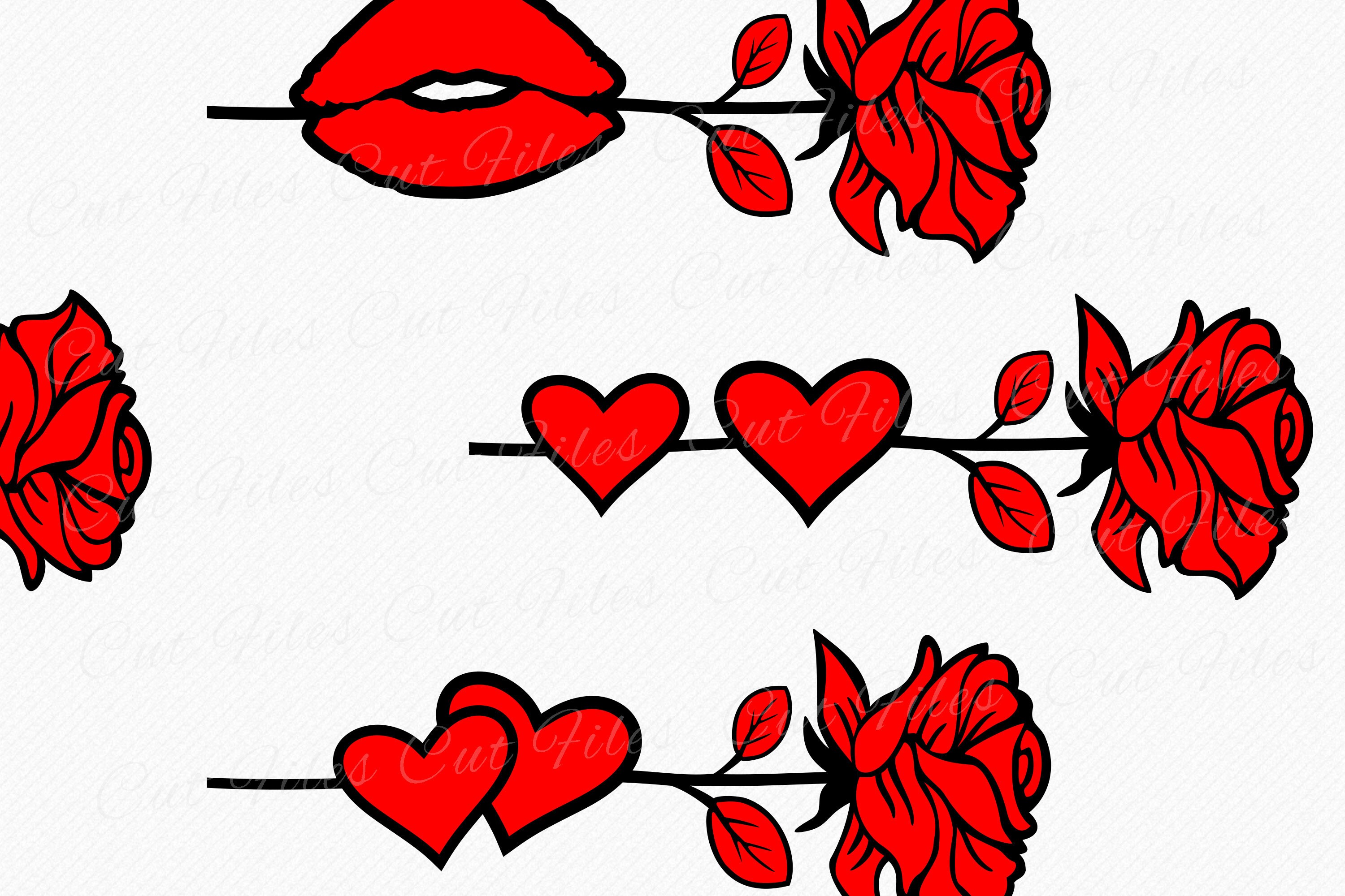 Rose With Text SVG Bundle Valentines Day SVG Designs - Etsy