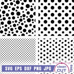 Polka Dot Pattern SVG Bundle, Seamless Vector Template Cutting and ...