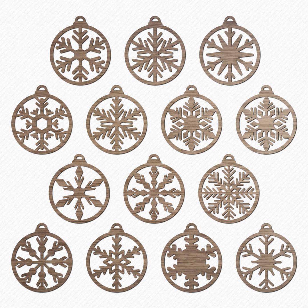 Christmas Bauble Snowflake SVG Bundle, Christmas Ornament SVG Bauble ...
