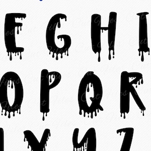 Dripping Font SVG Honey Flow Font Blood Drip Alphabet Halloween ...