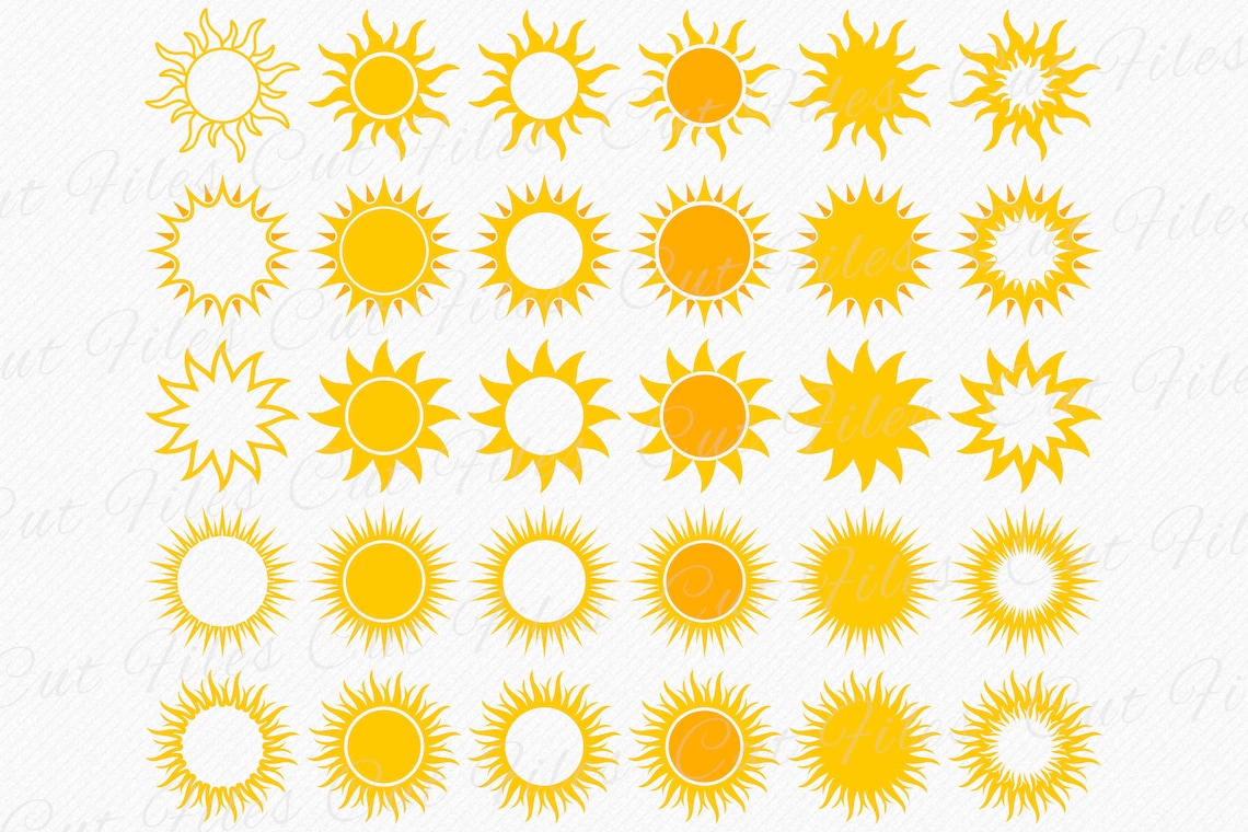Summer Sun SVG Bundle | Sun Vector and Clipart Files, Cutting Files ...