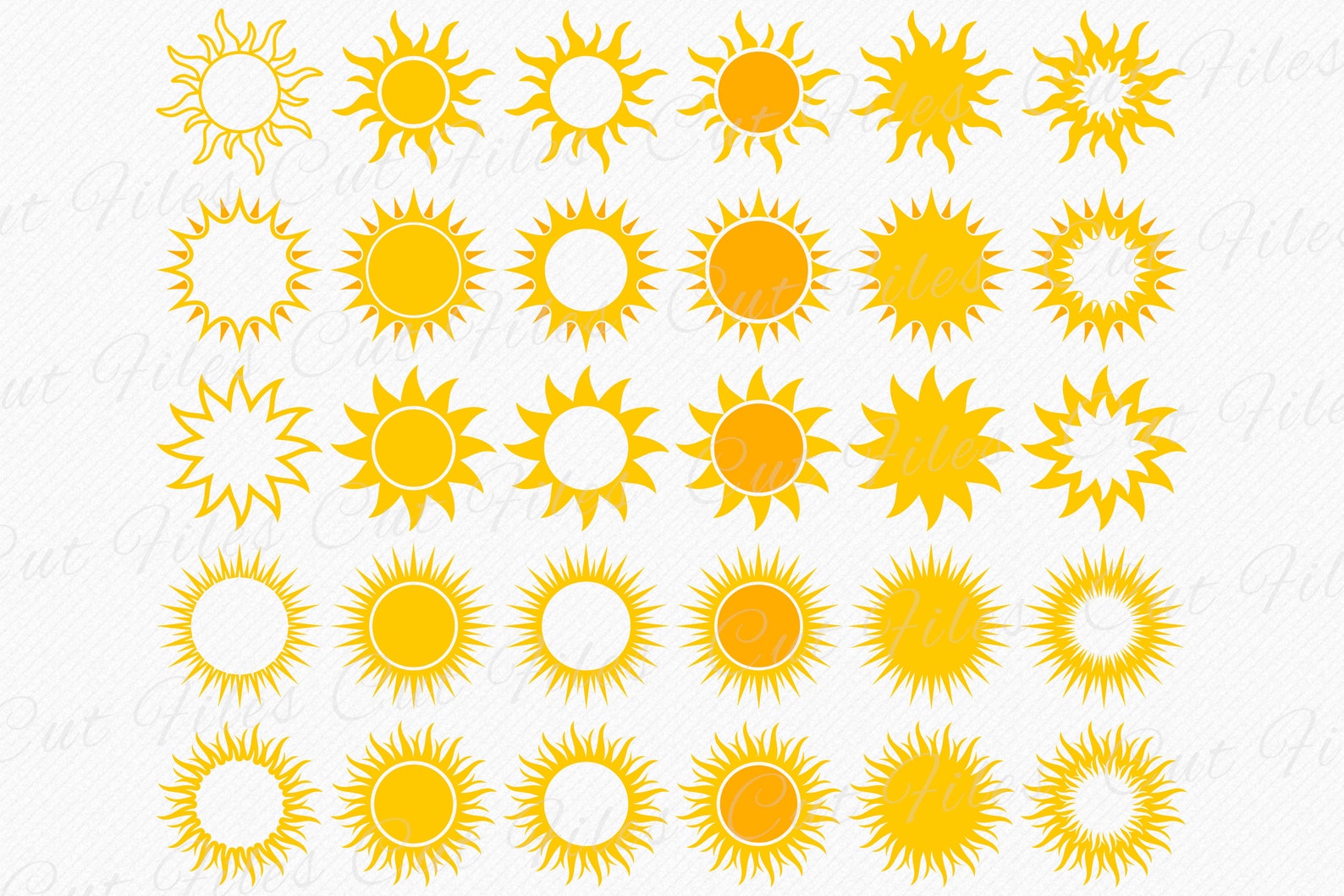 Summer Sun SVG Bundle Sun Vector and Clipart Files Cutting | Etsy