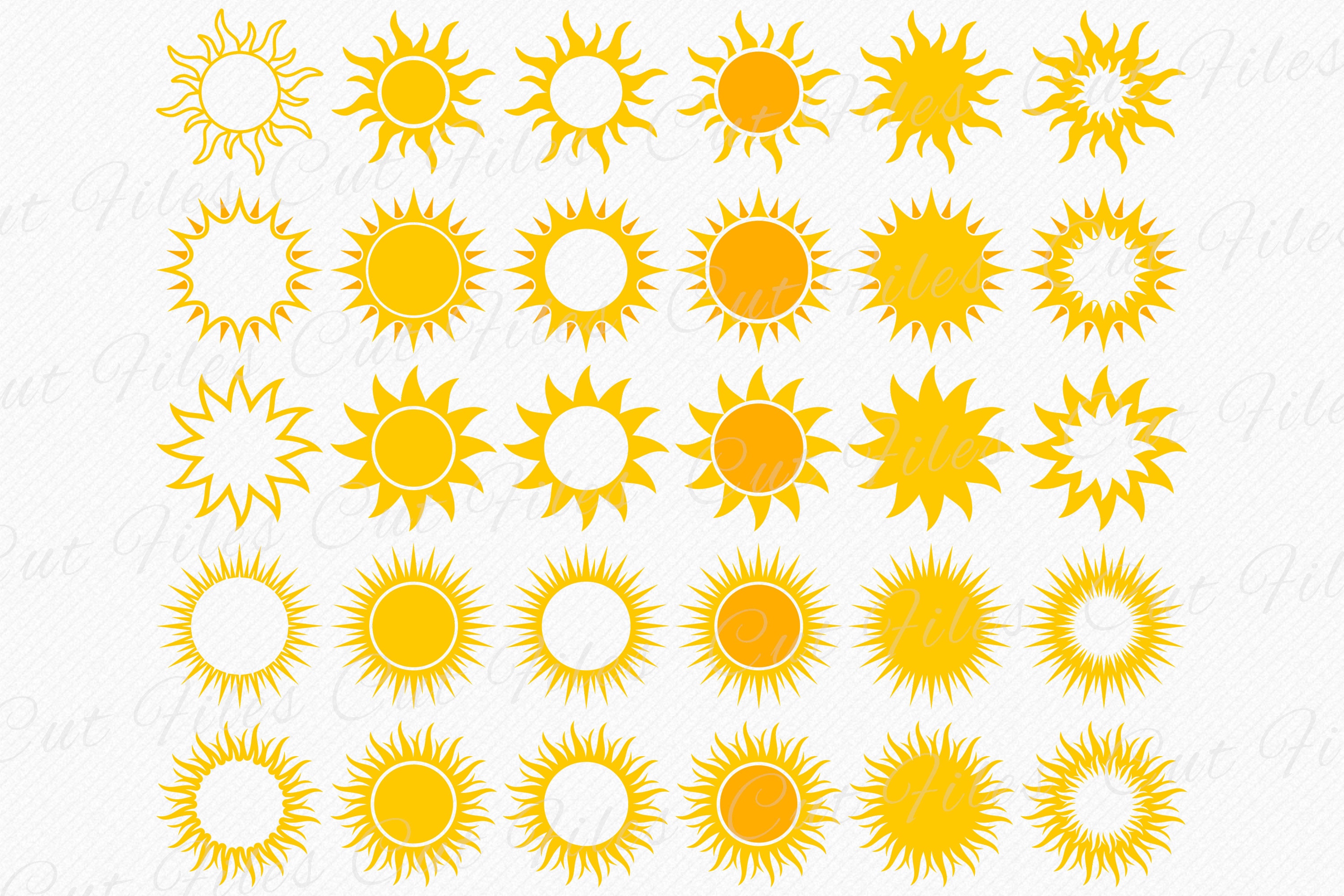 Summer Sun SVG Bundle | Sun Vector and Clipart Files, Cutting Files ...