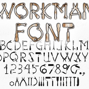 Tools Font SVG TTF OTF Font, Tools Alphabet, Tools Letters, Worker Font ...