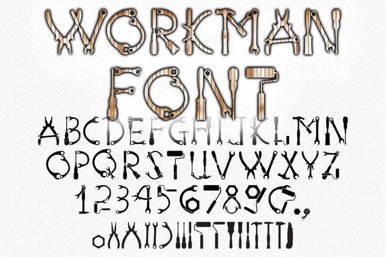 Tools Font SVG TTF OTF Font, Tools Alphabet, Tools Letters, Worker Font ...