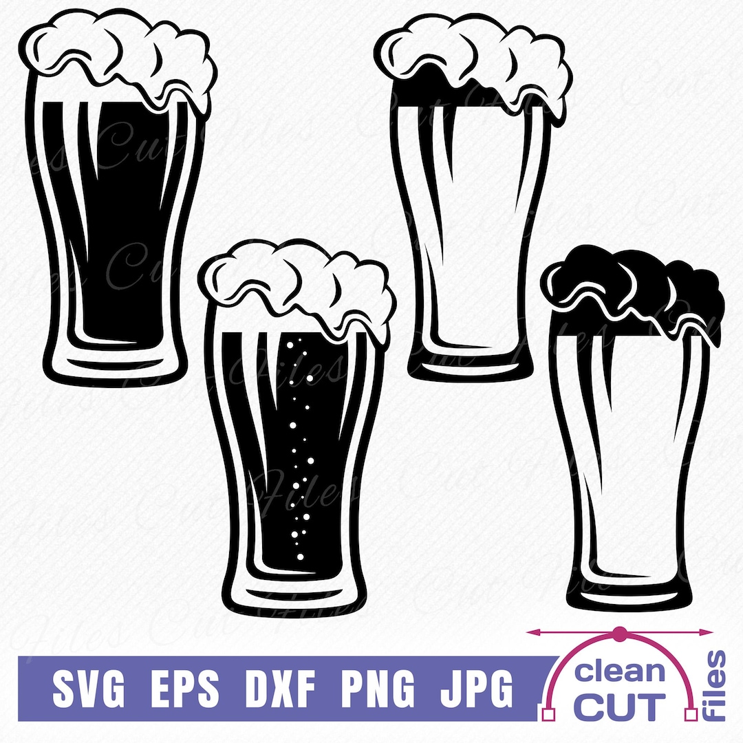 Beer Glass Vector SVG, Mug Full of Beer With Bubbles and Foam Party ...