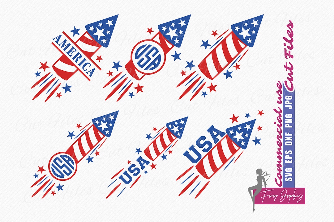 Firecracker USA SVG America 4th of July Fireworks Cutting and Clipart ...