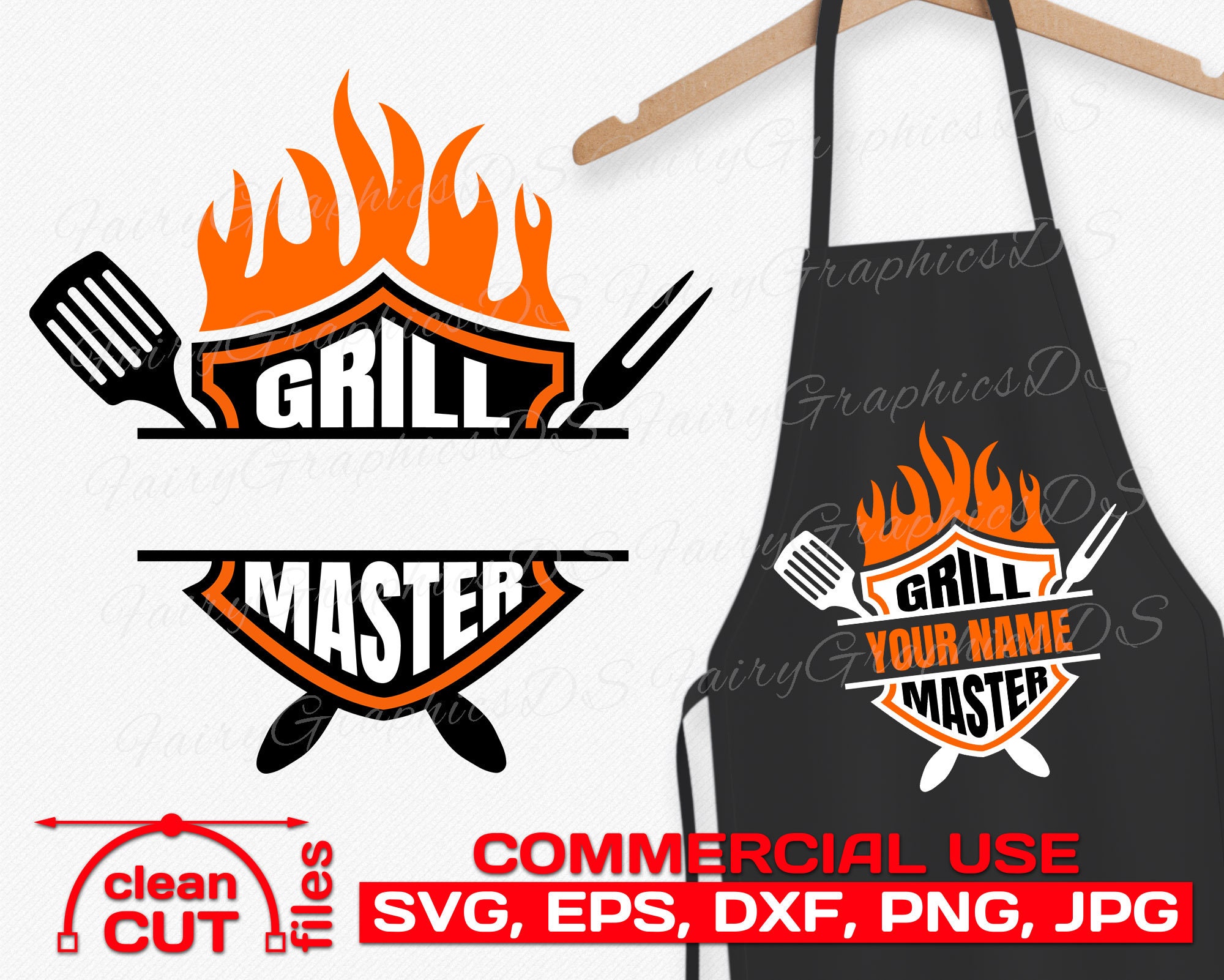 Grill Master SVG Your Name Apron Grill SVG Design Commercial - Etsy