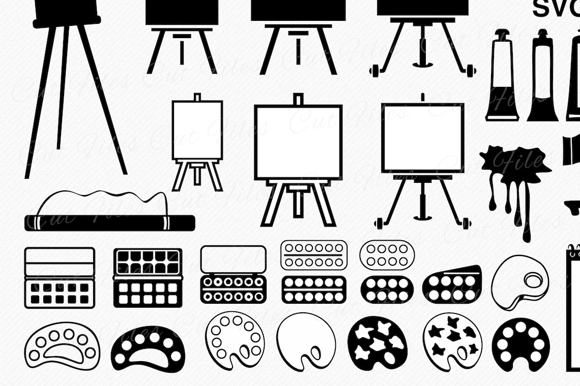 Art Supplies SVG Bundle Painting Tools Paint Brush SVG - Etsy