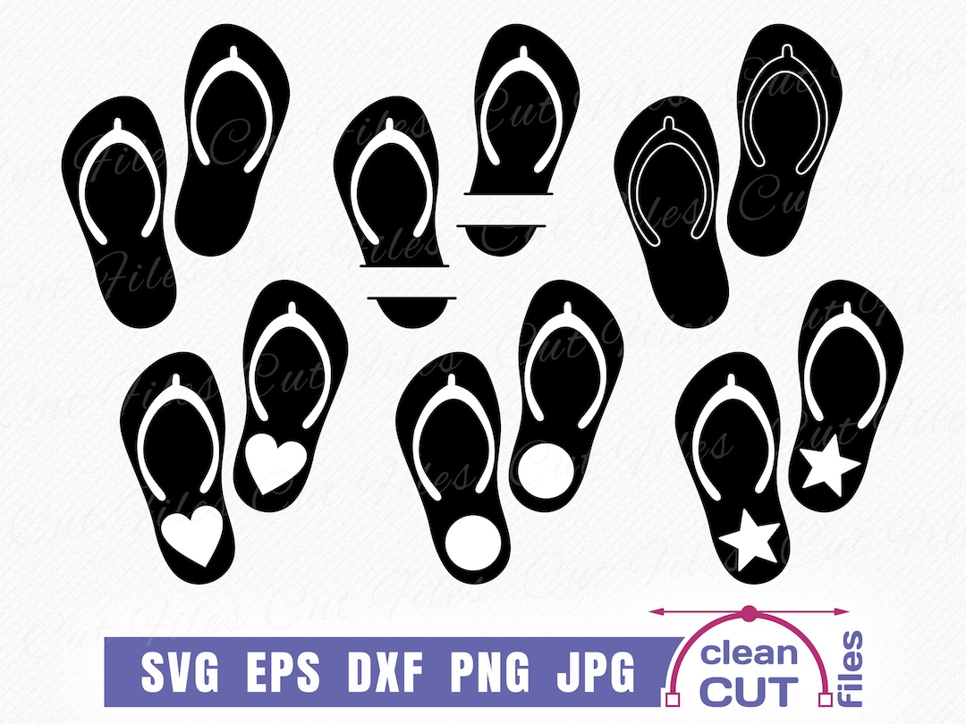 Flip Flops SVG Vector Designs | Summer Vacation Cutting and Clipart ...