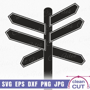 Road Sign SVG Street Sign Template 6 Arrows Blank Road Street Sign With ...