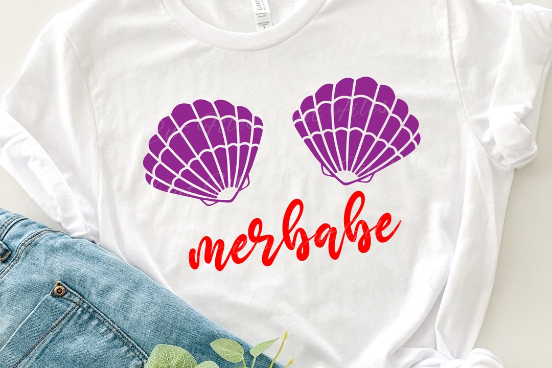 Mermaid SVG Merbabe Vector Mermaid Shell, Mermaid Bra Svg Cutting and ...