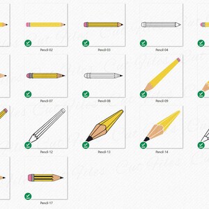Pencil SVG Bundle, 17 Vector Pencil, School Pencil SVG, Pencil Clipart ...