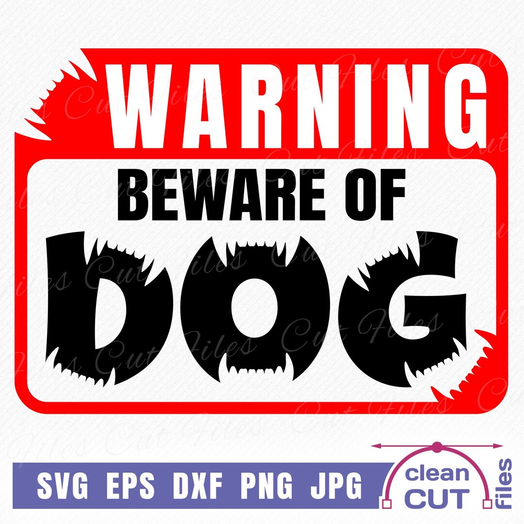 Warning Beware of Dog Sign SVG Angry Dog Sign Animal Dog Bite Clipart ...