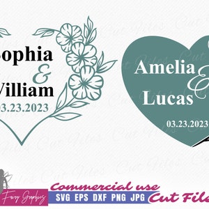 Wedding SVG Bungle - Wedding Signs, Marriage Name Frame, Floral Frame ...