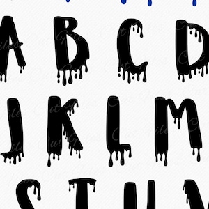 Dripping Font SVG Honey Flow Font Blood Drip Alphabet Halloween ...
