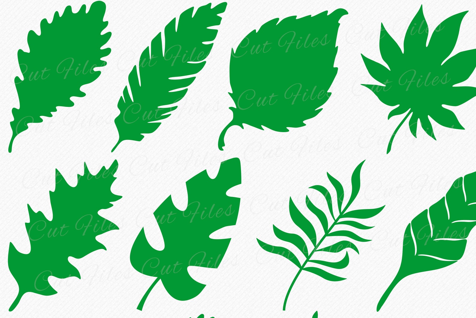 Forest Leaf SVG Bundle, Silhouette Leaf Vector and Clipart Files, 28 ...