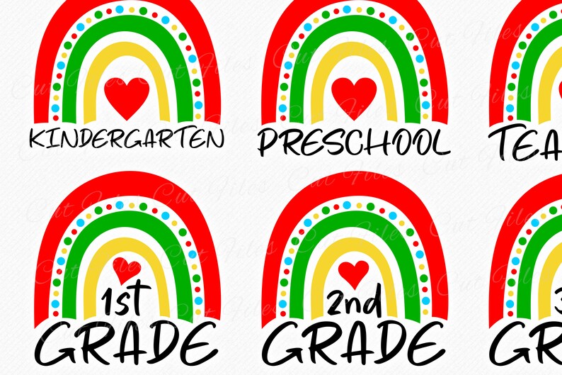 Back to School Rainbow SVG Bundle Rainbow Grades Shirt - Etsy