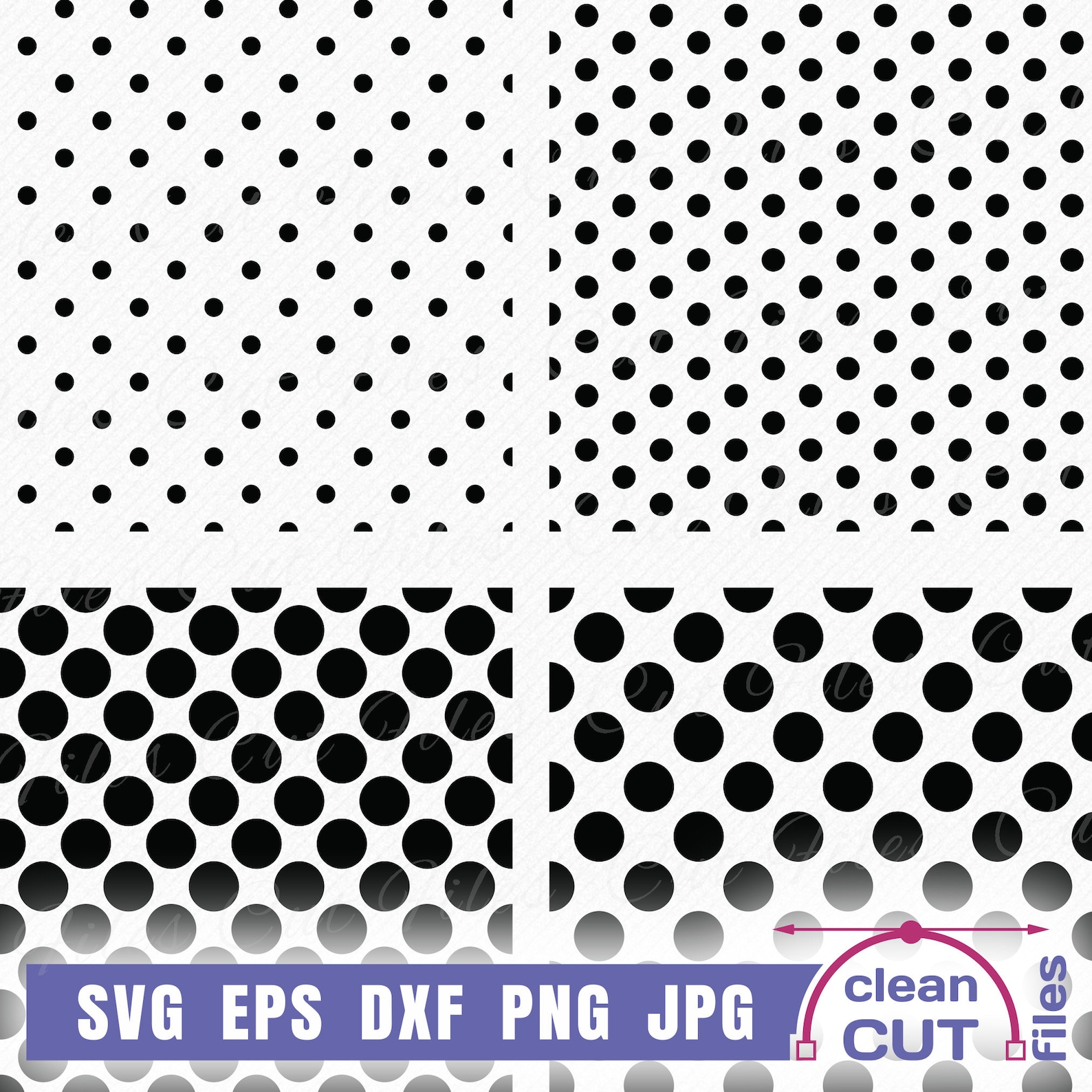Polka Dot Pattern SVG Bundle, Seamless Vector Template Cutting and ...
