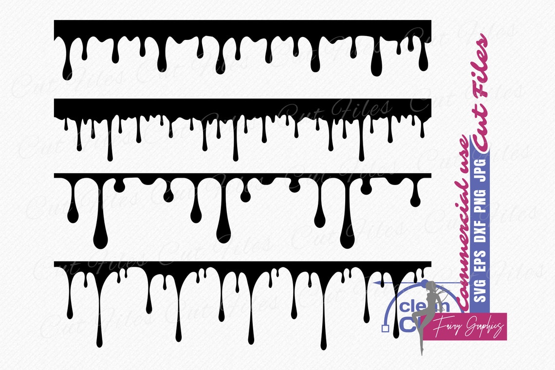 Dripping Borders SVG Vector, Seamless Dripping Elements Design, Paint ...