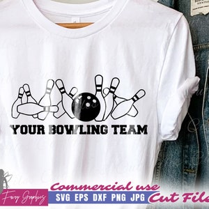 Bowling Team SVG Bundle Monogram Frame Love Bowling Squad Ball and Pins ...