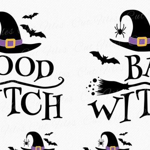 Good Witch Bad Witch SVG Shirt Designs, Halloween Vector SVG Cutting ...
