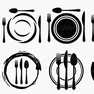 Restaurant Logo SVG Bundle Plate Fork Spoon Knife Cut and Clipart Png ...